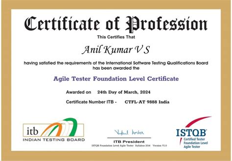 Anil Kumar V S On Linkedin Agiletesting Certification Continuousimprovement Softwarequality