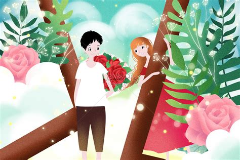 아름다운 커플 일러스트레이션 일러스트 무료 다운로드 Lovepik