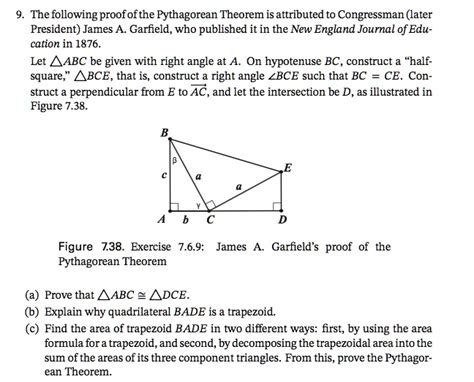 Solved The Following Proof Of The Pythagorean Theorem Is Attributed To
