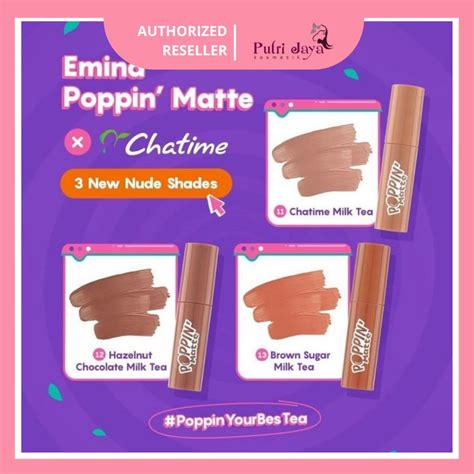 Jual Emina Poppin Matte X Chatime Shopee Indonesia
