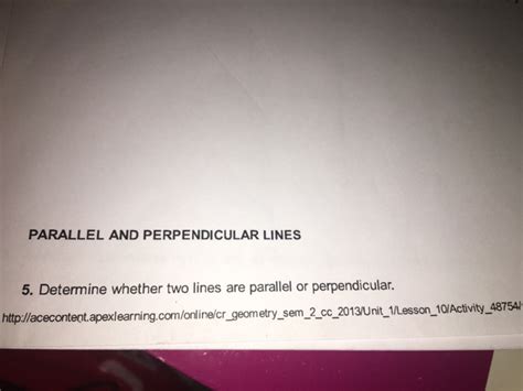 Solved Determine Whether Two Lines Are Parallel Or Chegg