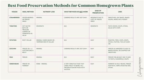 Principles Of Food Preservation With A Helpful Chart Seeking Thyme