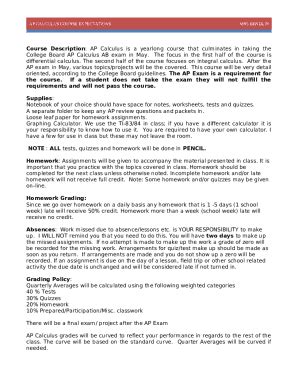 The Difference Between AP Calculus AB And BC Doc Template PdfFiller