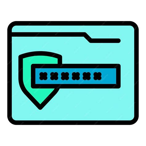 Premium Vector Folder Password Icon Outline Vector Confidential File Padlock Data Color Flat