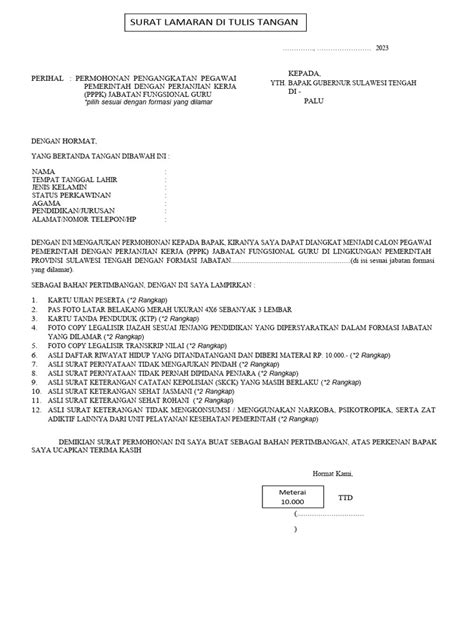Surat Lamaran Sptpdp Dan Stmp Pdf