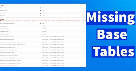 How To Fix Missing Base Tables In WooCommerce Reveal That