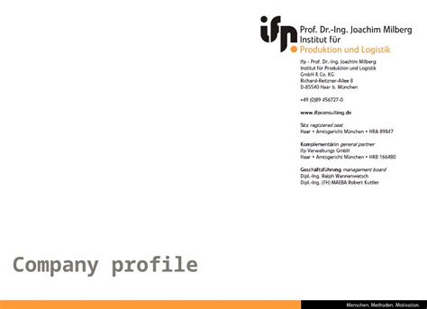 Ppt Company Profile Page 2 Overview Founded 1986 By Prof Dr Ing Joachim Milberg As Spin