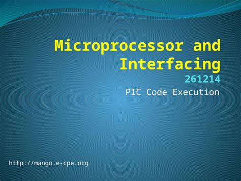 Ppt Pic Code Execution How Does The Cpu Executes This Simple Program