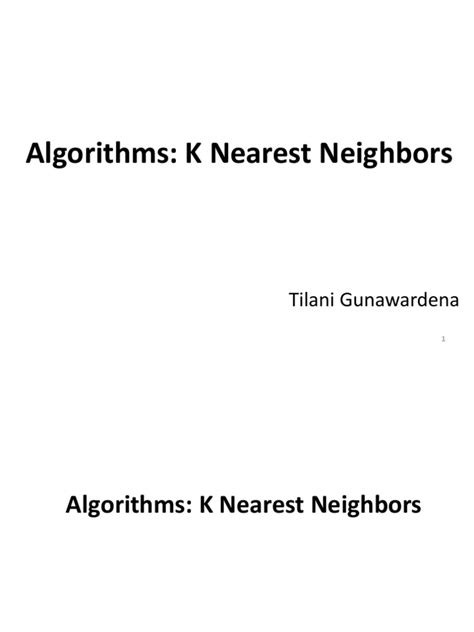 algorithms k nearest neighbors pdf statistical classification