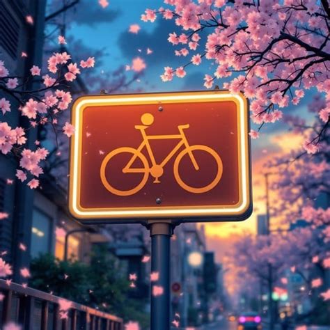 Free Glowing Bicycle Sign Photo Bicycle Sign Manga Download At