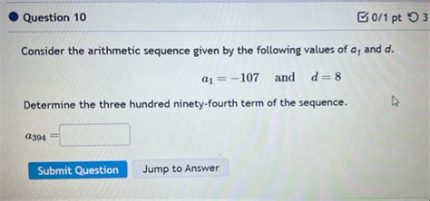 solved question 100 1 ﻿pt3consider the arithmetic sequence