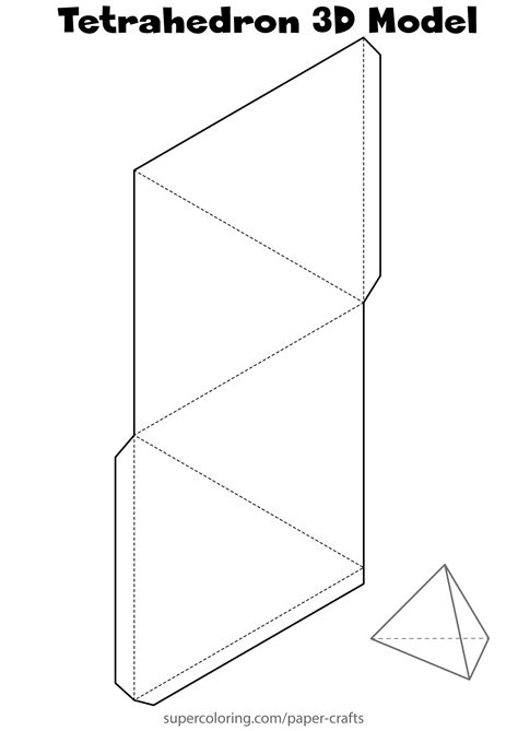 Tetrahedron 3d Paper Model Free Printable Papercraft Templates