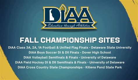 Diaa 2025 Fall Championship Sites Announced Delaware Interscholastic