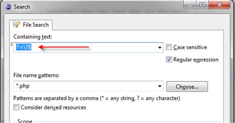 Php How To Search With A Regular Expression In Eclipse Stack Overflow