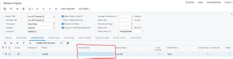 condition on generic inquiry for formula in results grid community