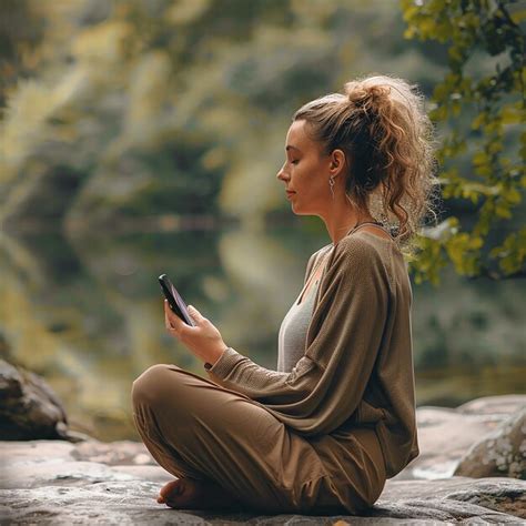 Guided Meditation App Interface Premium AI Generated Image