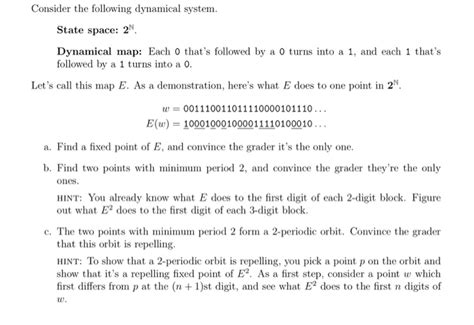 Solved Consider The Following Dynamical System State Space