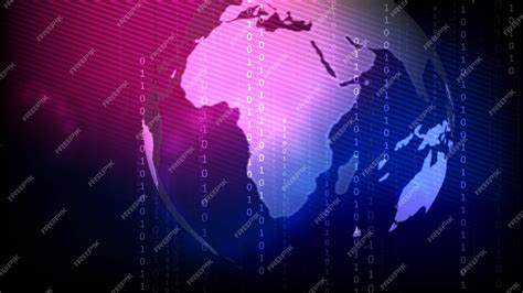 Premium Photo Technology Futuristic Background With Globe And Binary Code
