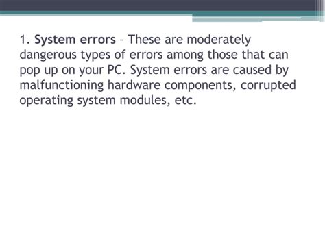 Types Of Computer System Errorspdf Computing Technology And Computing