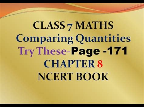Try These Page 171 Chapter 8 Comparing Quantities Class 7