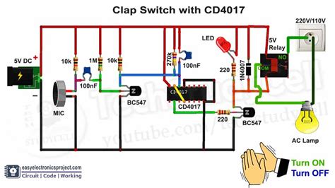 simple clap switch circuit diagram