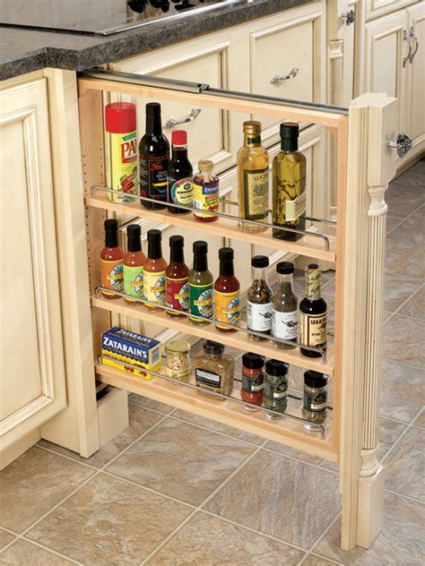 Rev A Shelf Base Filler Pull Out Organizer With Wood Adjustable Shelves Kitchen Drawer