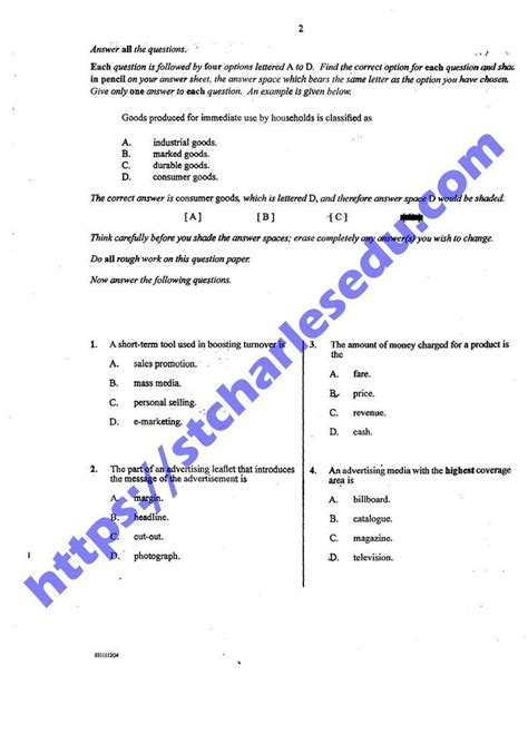 Waec Marketing Objective Questions And Answers Past Questions