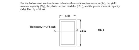 Solved For The Hollow Steel Section Shown Calculate The