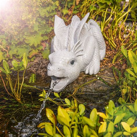 Esotec Wasserspeier Solar Teichfigur Komplettset Drache Grisu H20cm