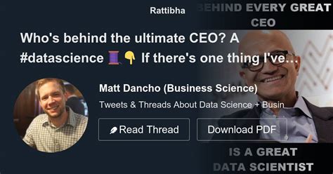 Whos Behind The Ultimate Ceo A Datascience 🧵👇 Thread From Matt