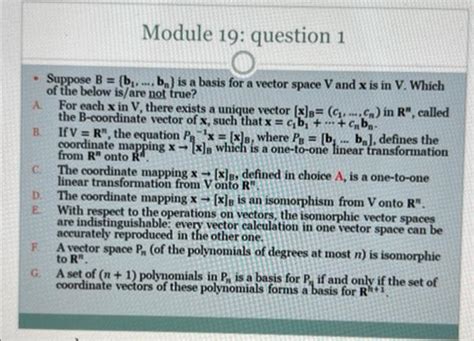 Solved Module question O Suppose B b₁ b is a Chegg com