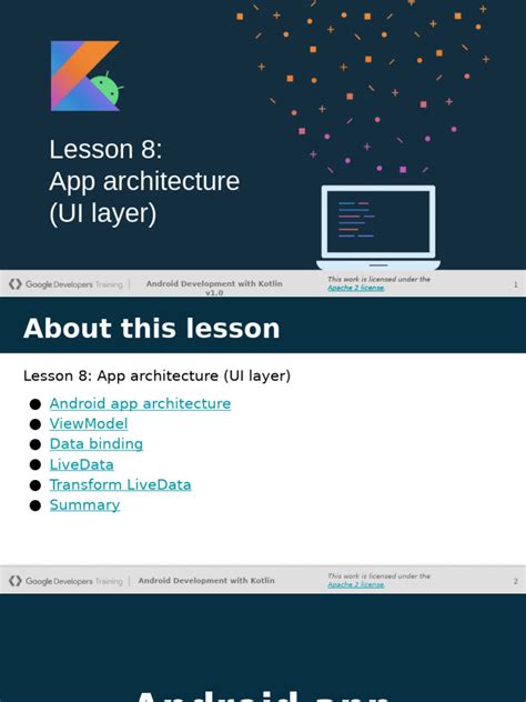 Lesson 8 App Architecture Ui Layer Pdf Android Operating System