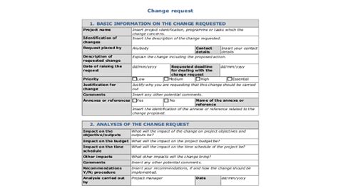 FREE Sample Change Request Forms In PDF MS Word