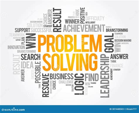 Problem Solving Word Cloud Collage Business Concept Background Stock Image Image Of