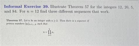 Solved Informal Exercise Illustrate Theorem For The Chegg Com