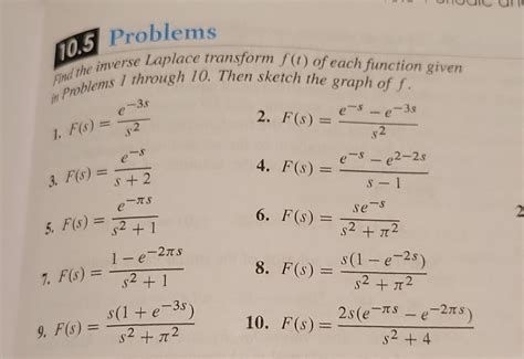 Solved Find The Inverse Laplace Transform F T Of Each