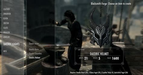 Skyrim Daedric Armour Recipe
