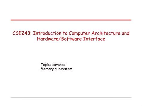 ppt cse243 introduction to computer architecture and hardware software interface powerpoint