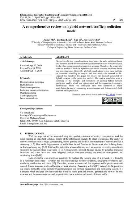 A Comprehensive Review On Hybrid Network Traffic Prediction Model Pdf