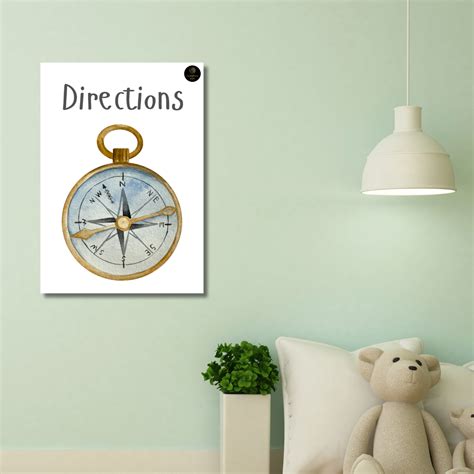 Directions Poster A3 Printable Compass Chart For Preschool Instant