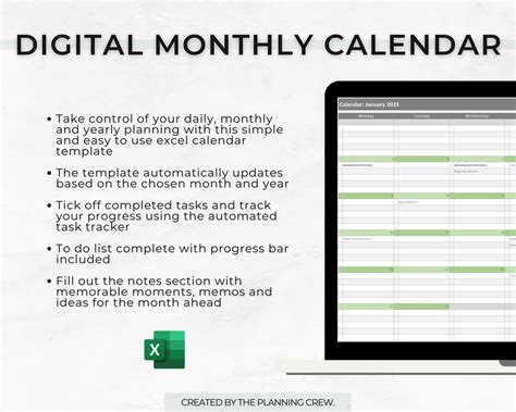 Excel Calendar Planner Editable Automated Calendar Task Manager Productivity Tracker To Do List