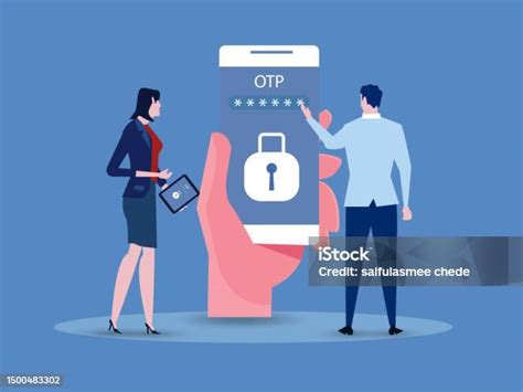 Otp 인증 및 보안 확인 Otp 및 은행 세부 정보 개념을 공유하지 마십시오 벡터 그림입니다 Brand Name Smart Phone에 대한 스톡 벡터 아트 및 기타