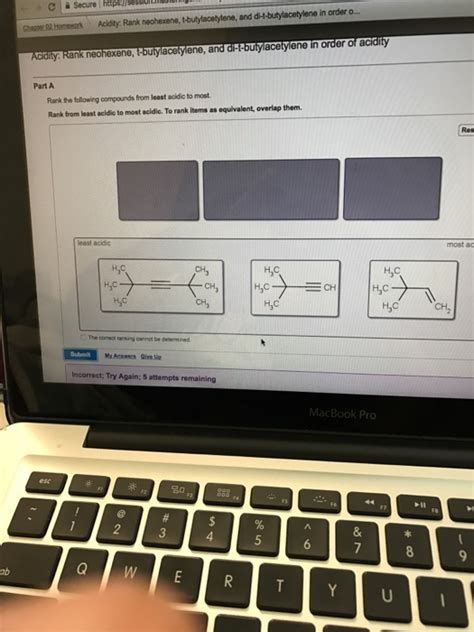Solved Acidity Rank Neohexene T Butylacetylene And