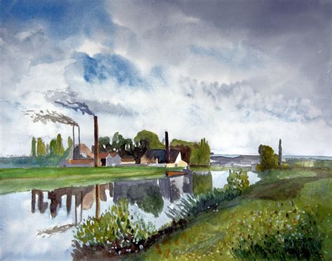 The River Oise Near Pontoise Watercolour Interpretation Of Flickr