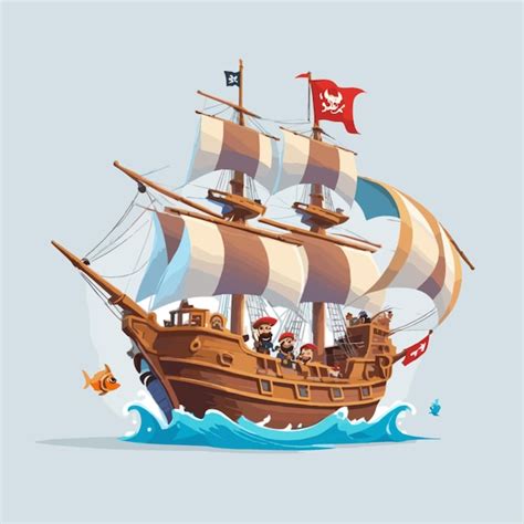 해적 선박 ⁇ 터 배경 프리미엄 Ai 생성 벡터