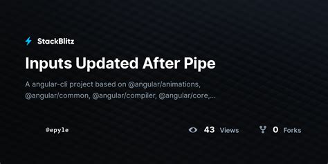 Inputs Updated After Pipe Stackblitz