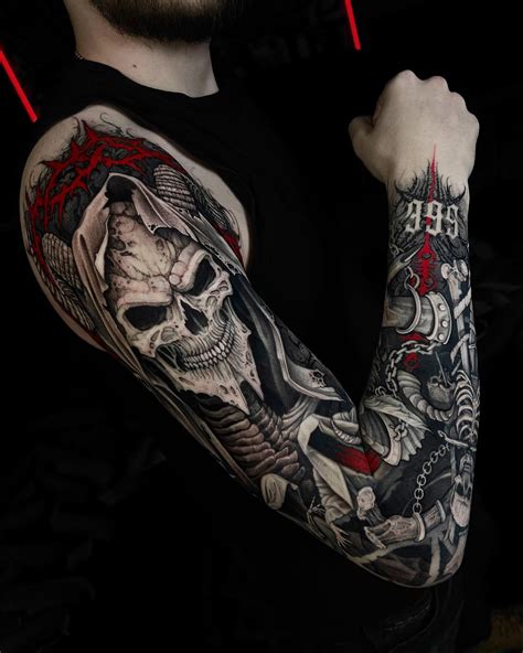 Evil Tattoo Sleeve Drawings Dark Art — Jamie Lee Parker