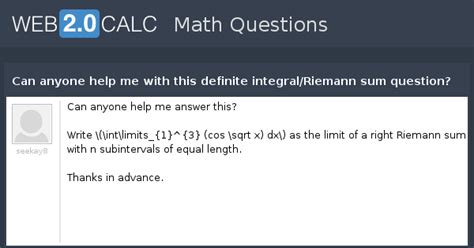 view question can anyone help me with this definite integral riemann