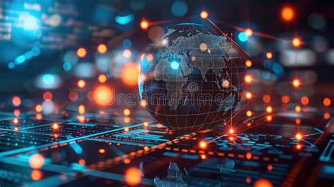 Illustration Of A Digital Globe With Network Lines And Data Points Symbolizing Global