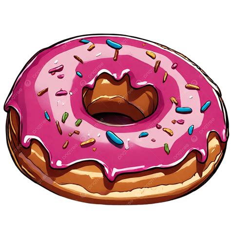 Pink Donuts Pink Donut Cartoon Pink Donut Illustration Cartoon Pink